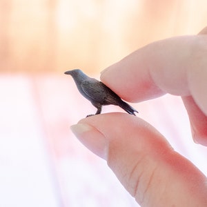 Handmade Miniature Ravens, Mini Set of 2 or 3 Halloween Crows, Style 1 ...