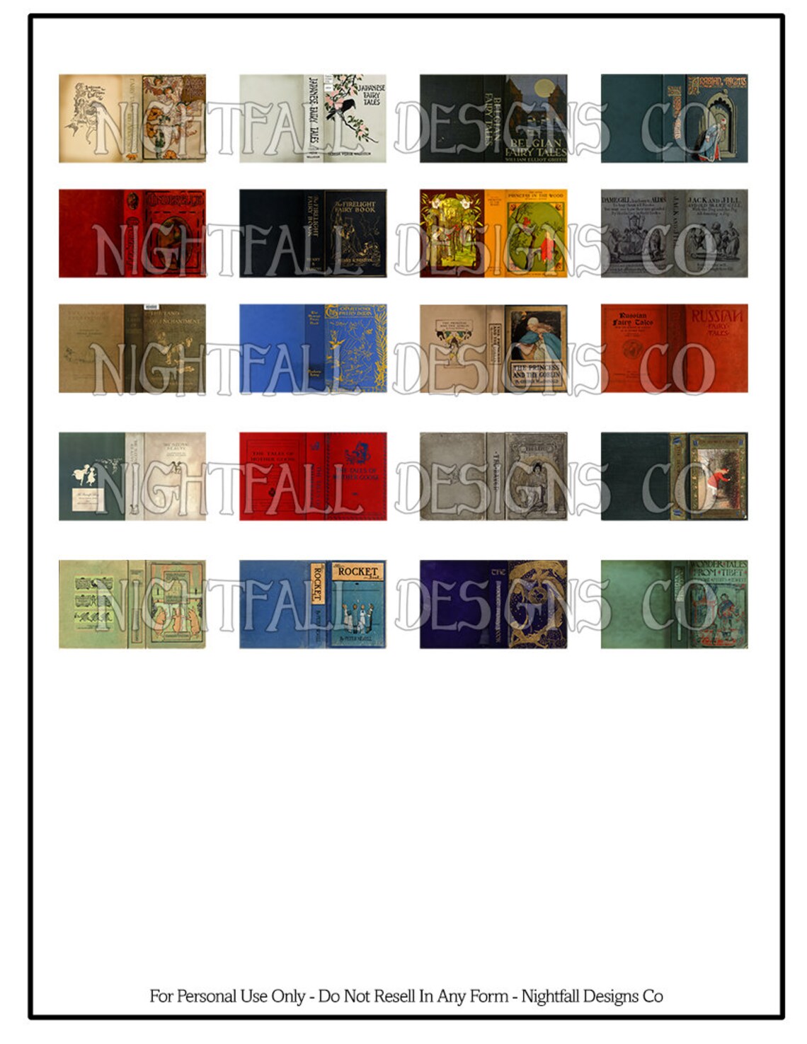 Vintage Miniature Fairy Tale Book Covers: 20 Printable Designs (digital ...