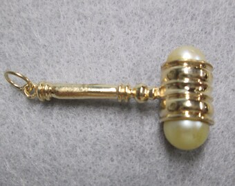 Gold Gavel Charm - Etsy