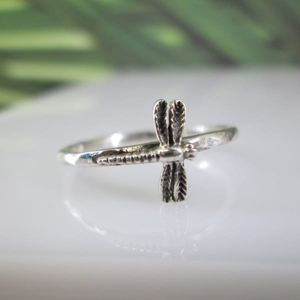 Silver Dragonfly Ring - Etsy