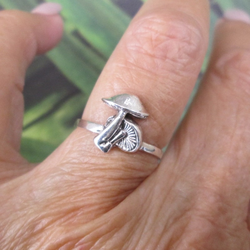 Silver Mushroom Ring - Etsy