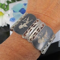 Vintage SIAM Sterling Silver Hinged Bangle: Mekhala & Ramasoon Story - Etsy