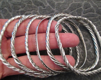 Silver bangle | Etsy