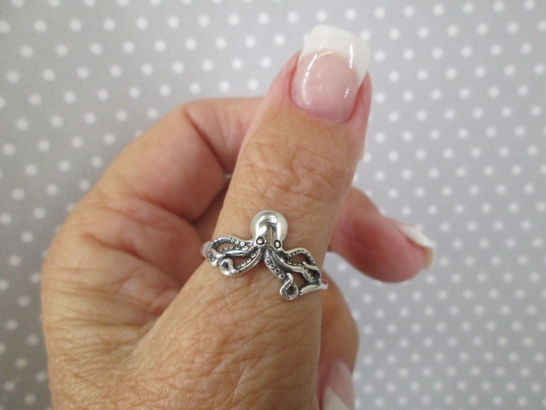 OCTOPUS Ring>sterling Silver Octopus Ring,octopi,925 Octopus Ring ...