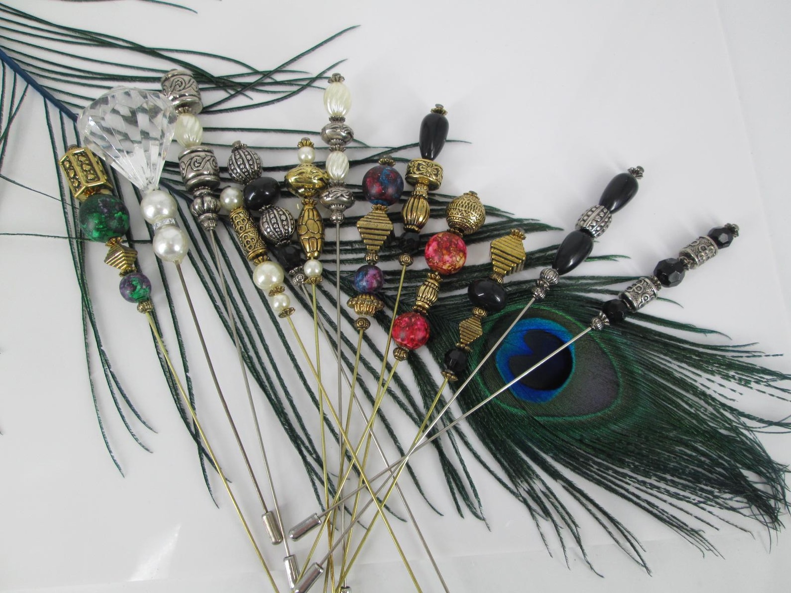 Stick Pins/hat Pins>vintage 50's Thru 70's Stick Pins With Ends,vintage ...