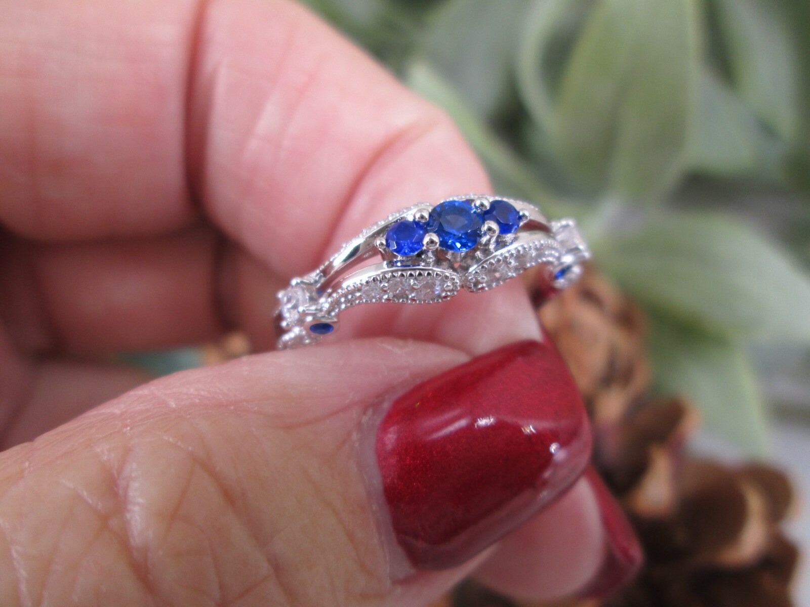 Sterling silver and sapphire rings store
