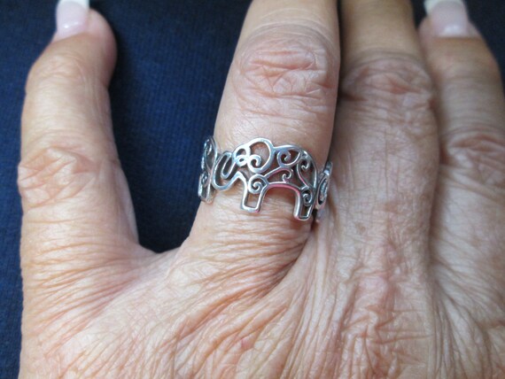 Elephant Ring>925 Elephant Ring,Lucky Elephant Ring,S… - Gem