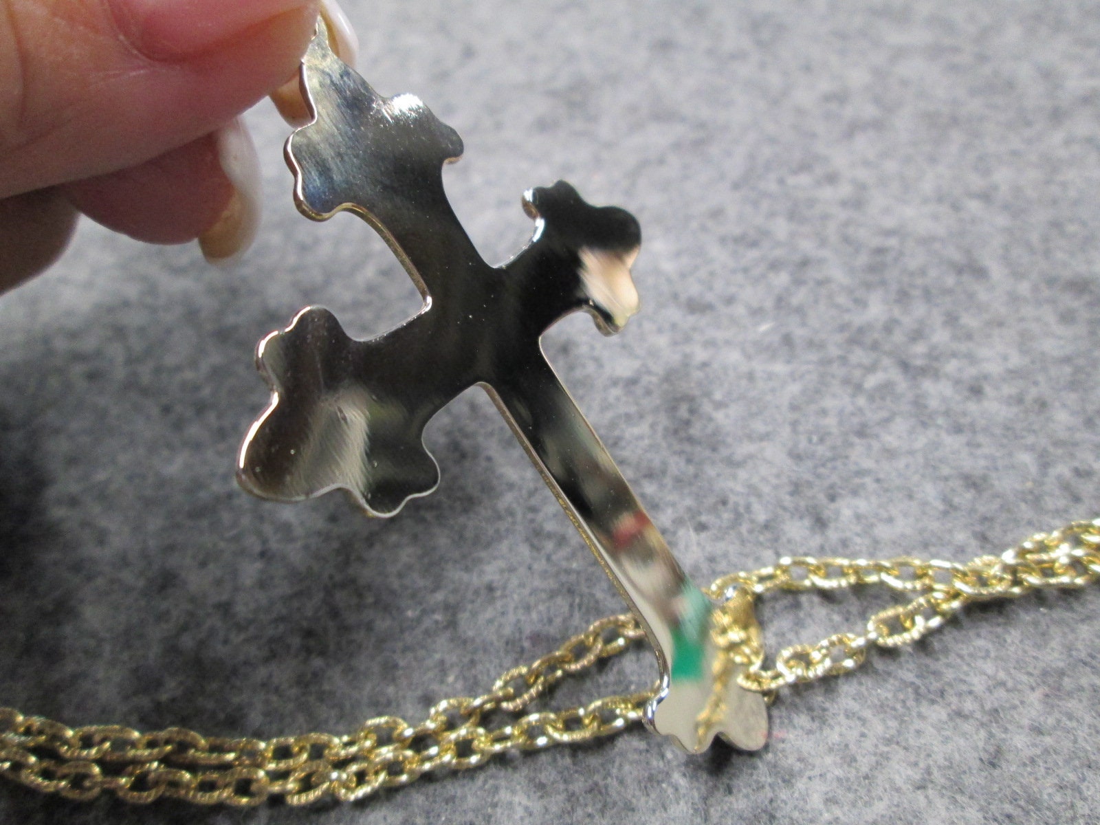 Large Gold Cross Necklacepolished Gold Crossgold Cross - Etsy