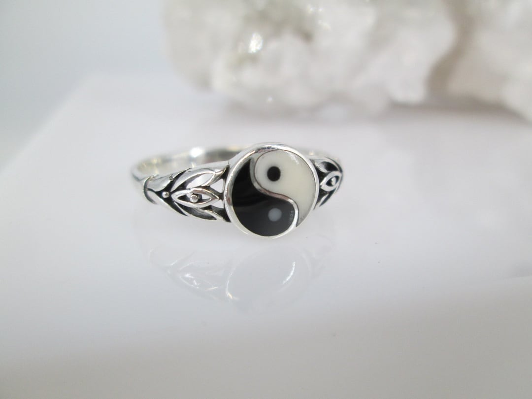 Yin and Yang Ring>sterling Silver Yinyang Ring,925 Yin-yang Ring,dainty ...