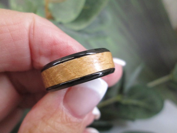 Titanium WHISKEY BARREL Band>Gorgeous Whiskey Barrel … - Gem