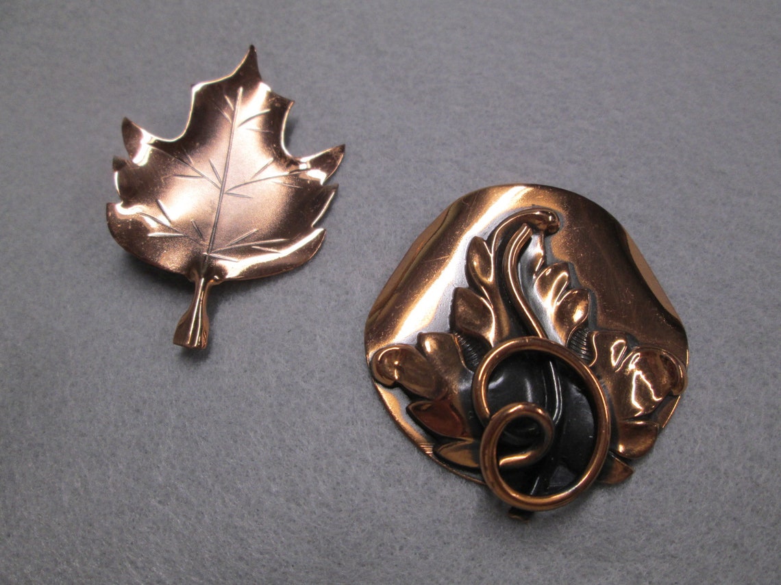 COPPER Brooches>vintage Copper Brooch/pin,copper Leaf Brooch,ornate ...