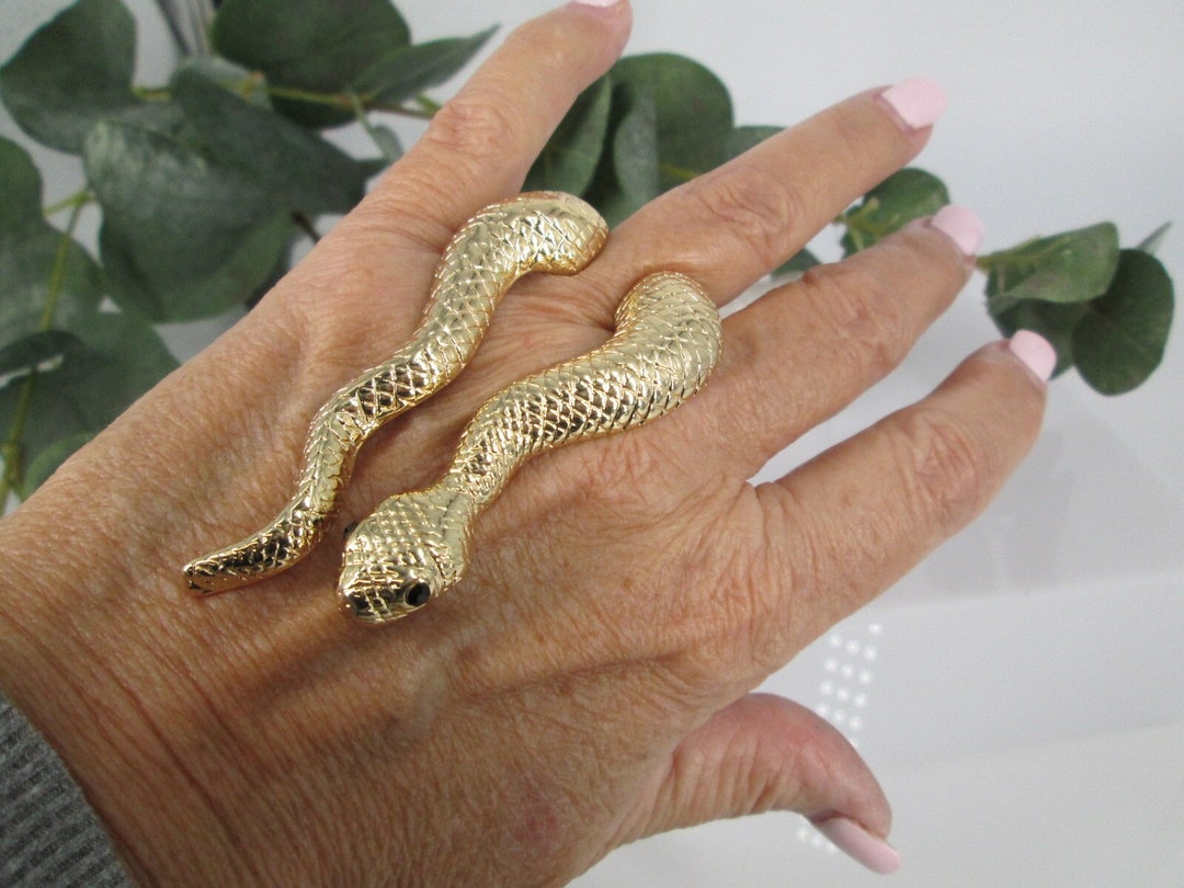 Large Gold SNAKE Ring>gold Python Ring,anaconda Ring,gold Snake Ring ...