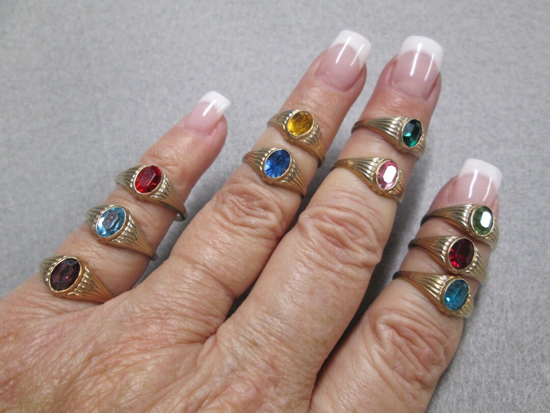 Dainty Gold Birthstone Rings>small Birthstone Rings>10kt.gf Ring ...