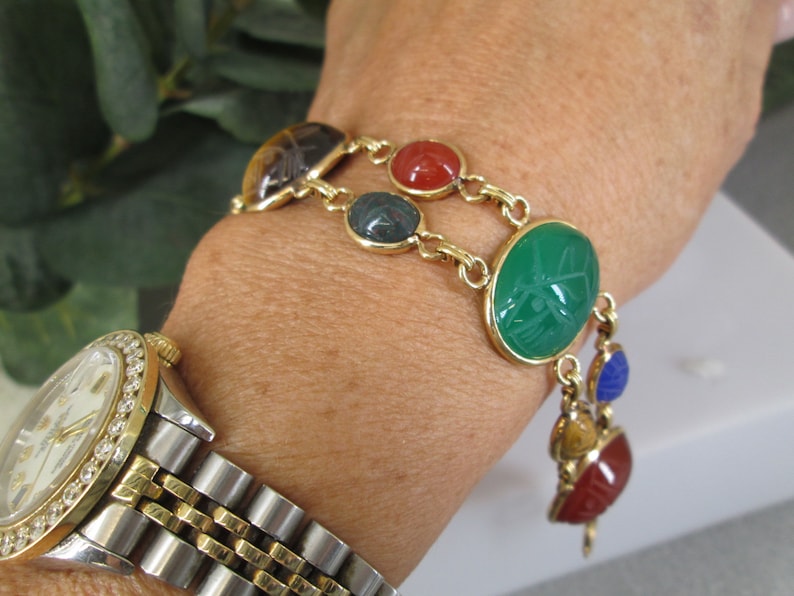 Genuine Scarab Bracelets>gold Scarab Bracelets,scarab Link Bracelet ...
