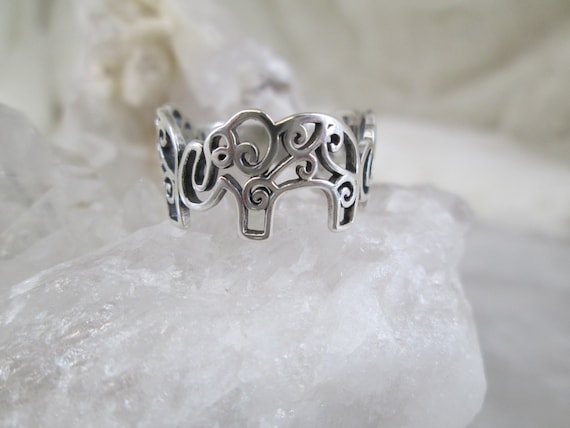 Elephant Ring>925 Elephant Ring,Lucky Elephant Ring,S… - Gem