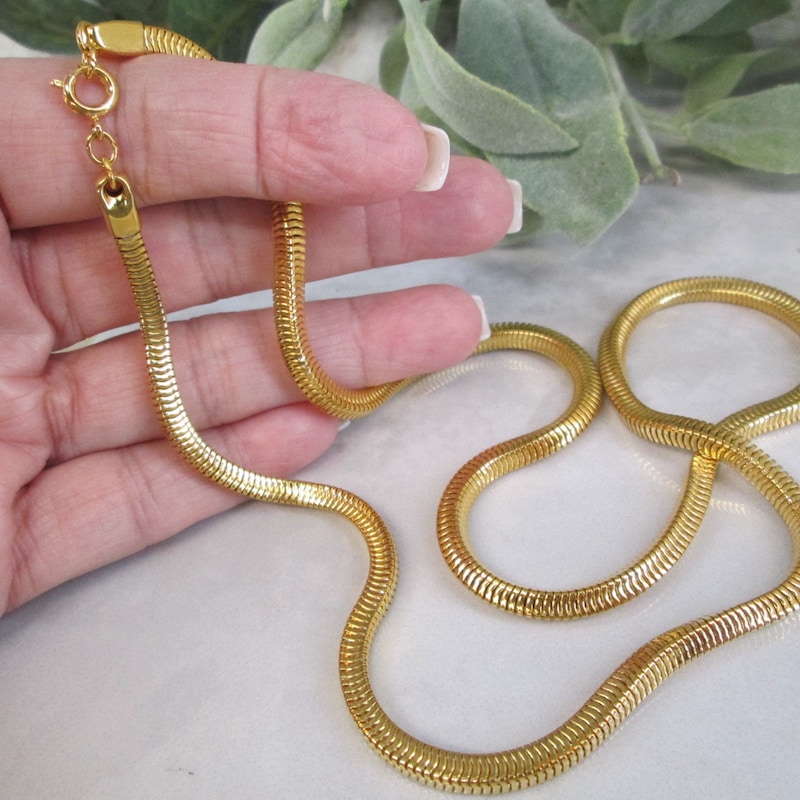 Mens Square Snake Chain - Etsy