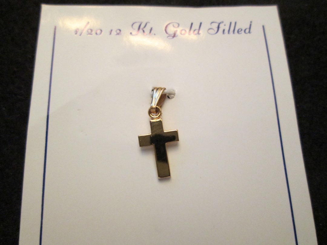 Tiny Gold Cross>gold Cross Pendant,12ktgf.gold Cross Charm,cross ...