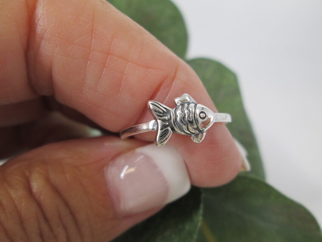 Sterling Silver FISH Ring>925 Fish Ring,small FISH Ring,dainty Fish ...