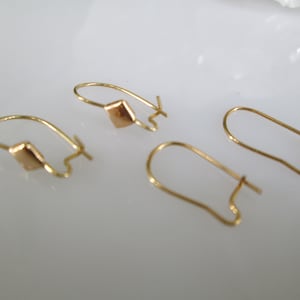 SOLID 14kt.gold Ear Wires>14kt.gold Kidney Shape Ear Wires,decorative ...