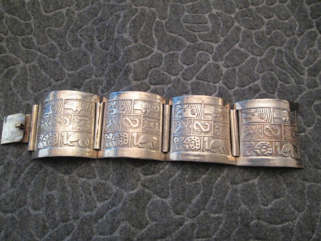 Vintage Wide Sterling Peruvian Bracelet>925 Silver Peruvian Bracelet ...