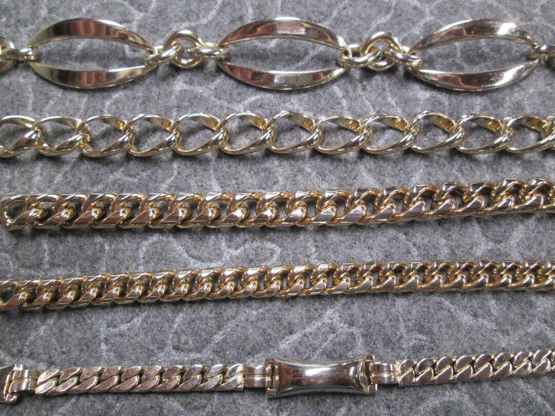 Gold Link Braceletsvintage 50's SPERRY Gold Bracelet,5 Stylesgold ...