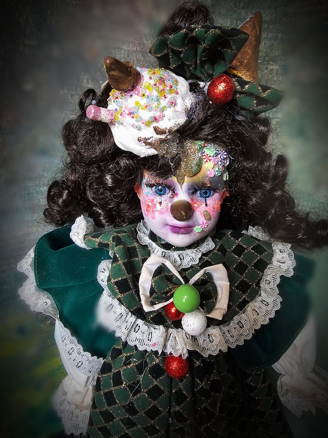 Pistacho Ice Cream Cupcake Clown Doll - Etsy