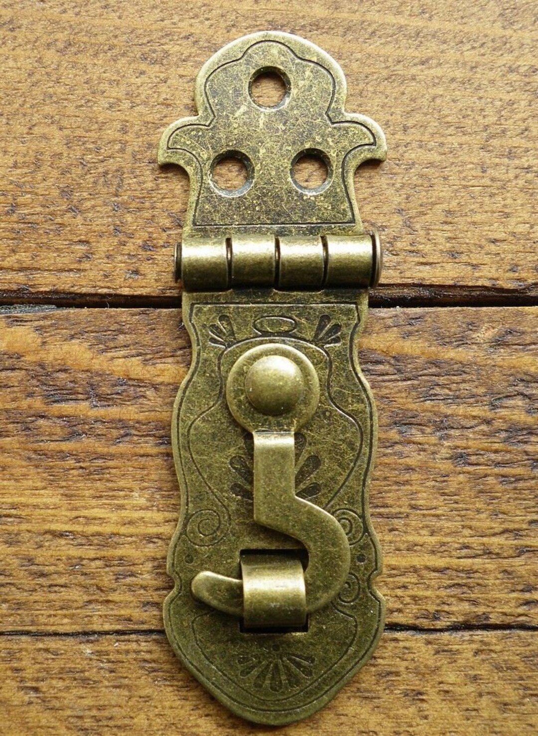 NEW Lock Clasp Box Closer Latch Hasp Ornate C/w Screws Bronze Finish ...