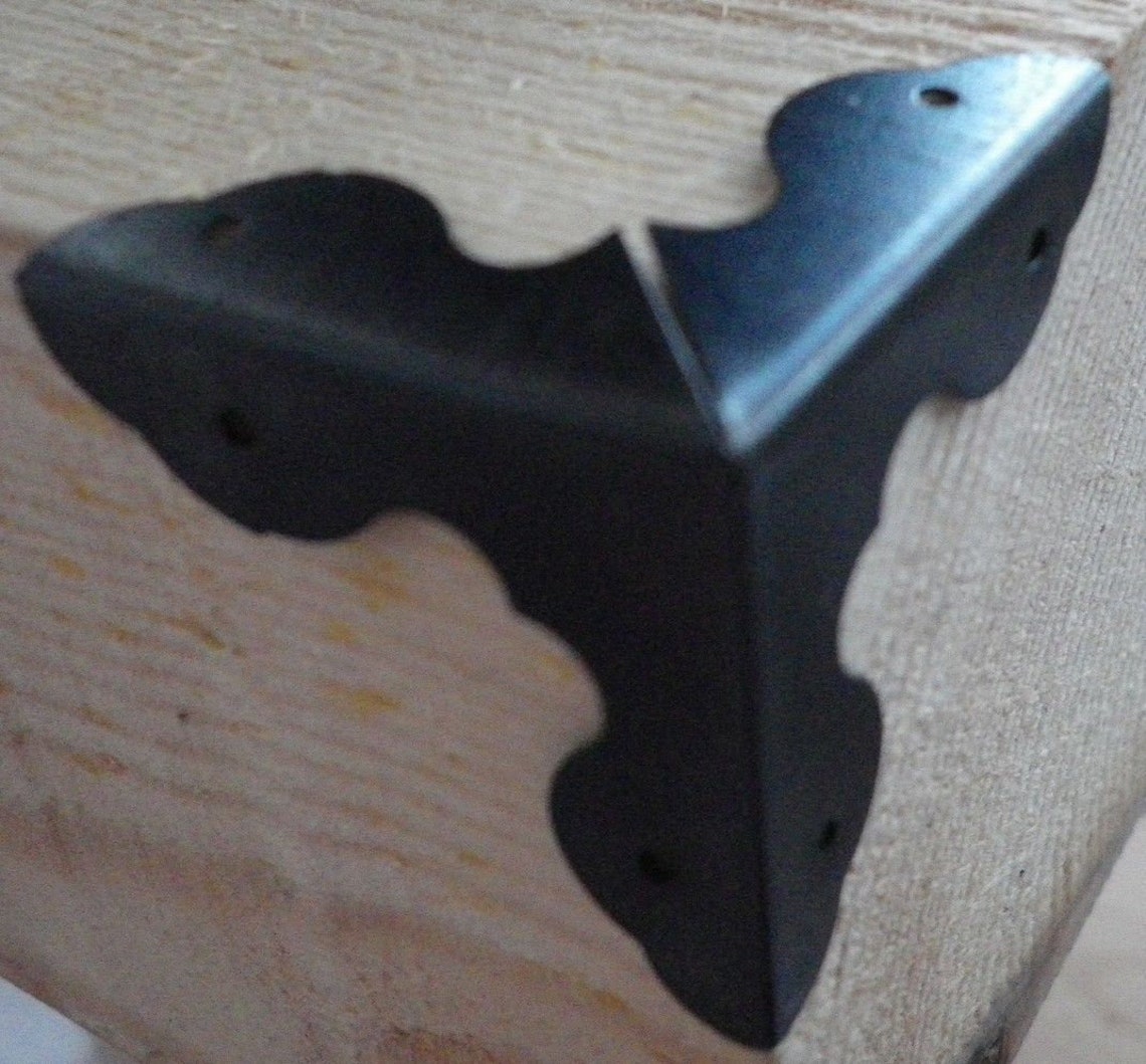 NEW Pk of 4 Metal Case Corners Aged Black Finish 34mm Over Straight ...