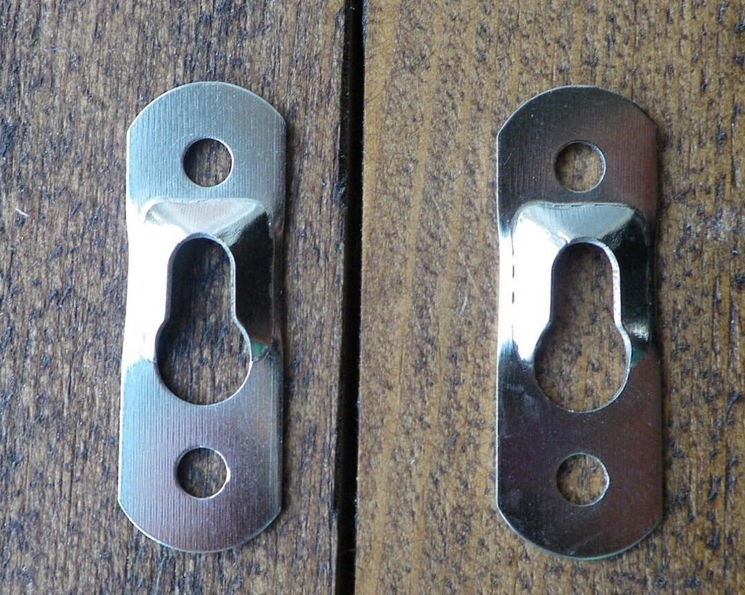 Pack of 6 Keyhole Hanging Brackets, Picture Etc Silver Finish C/w ...