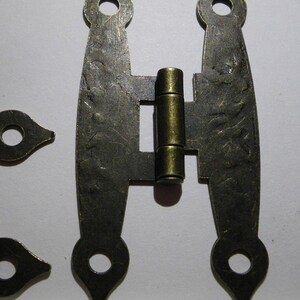 Pack of 4 Antique Hinges Hammered Box 65x34mm Jewellery Wooden Box ...