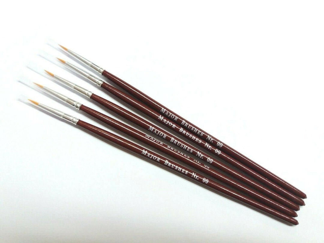 Major Brushes Fine Detail Paint Brush Set of 5 Size 00 for Model Making ...