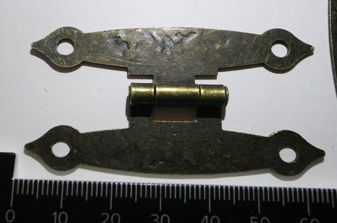 Pack of 4 Antique Hinges Hammered Box 65x34mm Jewellery Wooden Box ...