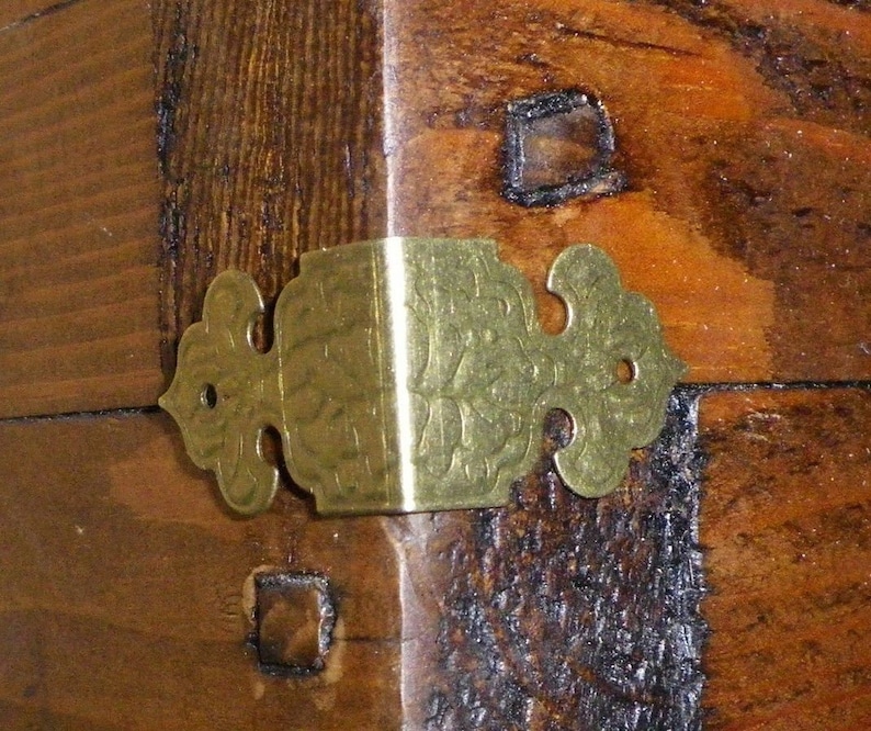 Set of 4 Vintage Antique Bronze Colour Metal Box Corners - Etsy