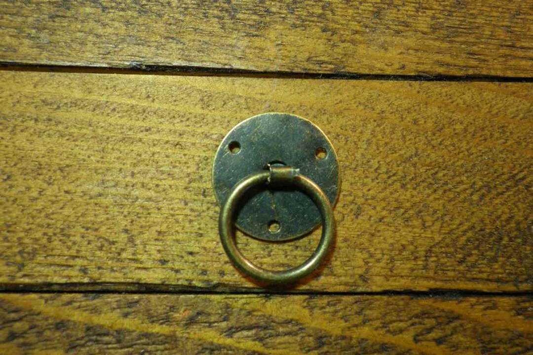 Pack of 4 Round Ring Pull Handles Tinplate, Antique Bronze Finish C088 ...