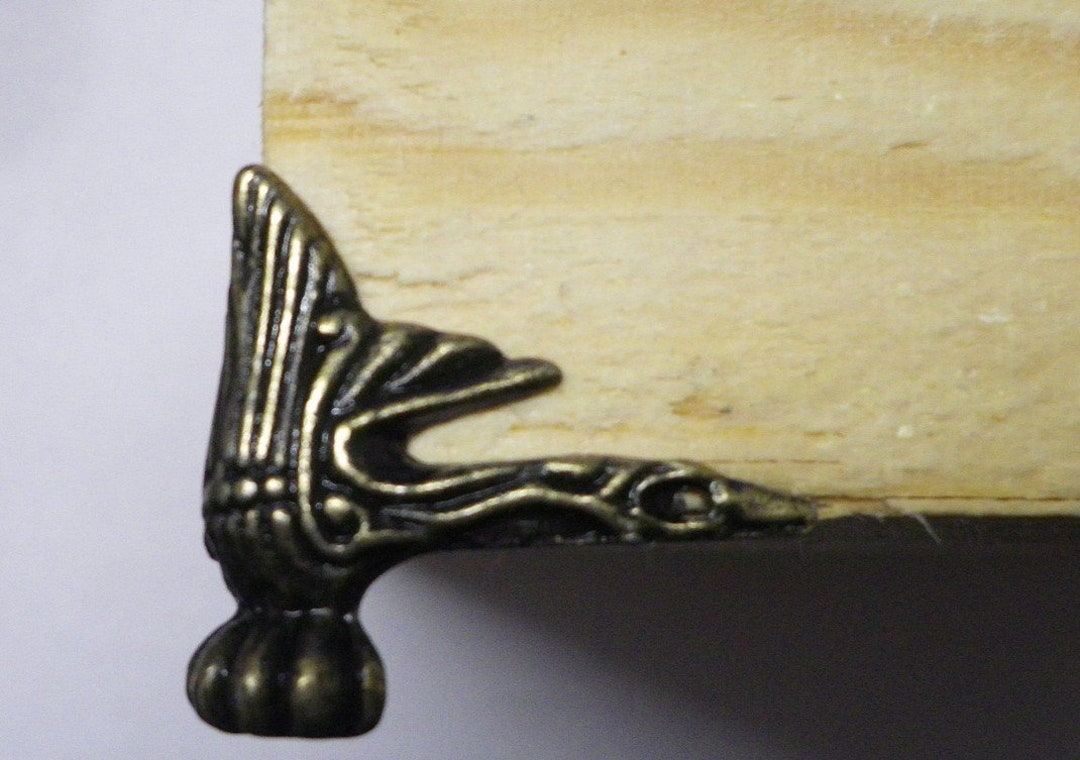 Set of 4 Box Feet Furniture Corner Foot Decoration Ornate Antique ...