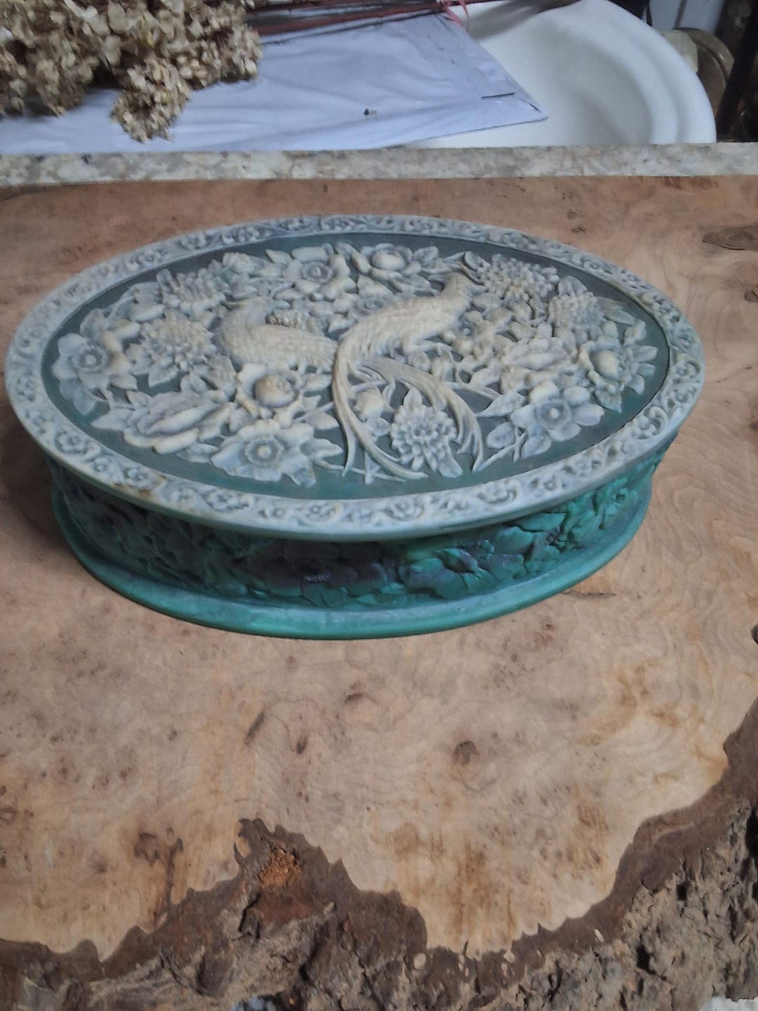 Incolay Carved Box,bird of Paradise Pattern - Etsy
