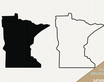 Minnesota outline | Etsy