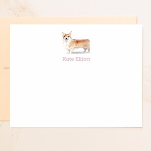 Corgi Personalized Flat Note Cards Stationery Gifts for - Etsy