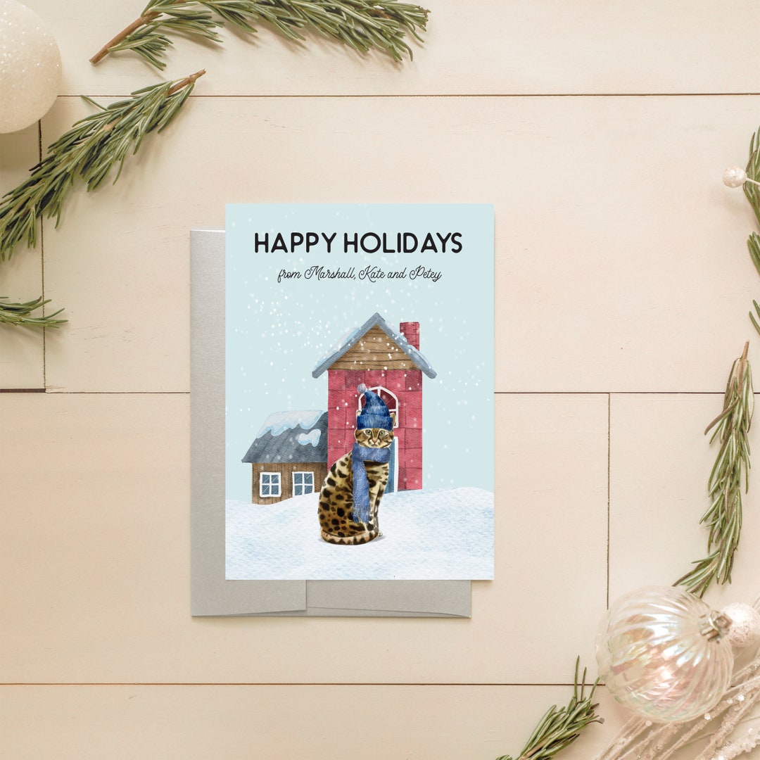 Bengal Christmas Cards, Cat Christmas Card, Bengal Holiday Greeting ...