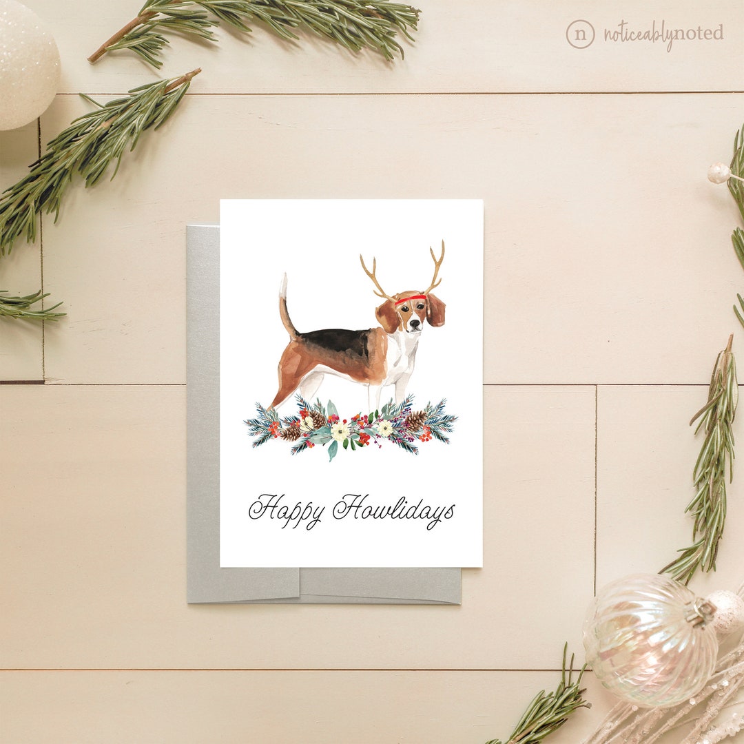 Beagle Christmas Card - Beagle Holiday Cards - Dog Christmas Card Set ...
