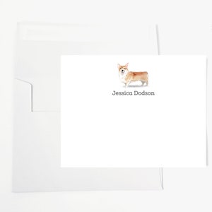 Corgi Personalized Flat Note Cards Stationery Gifts for | Etsy