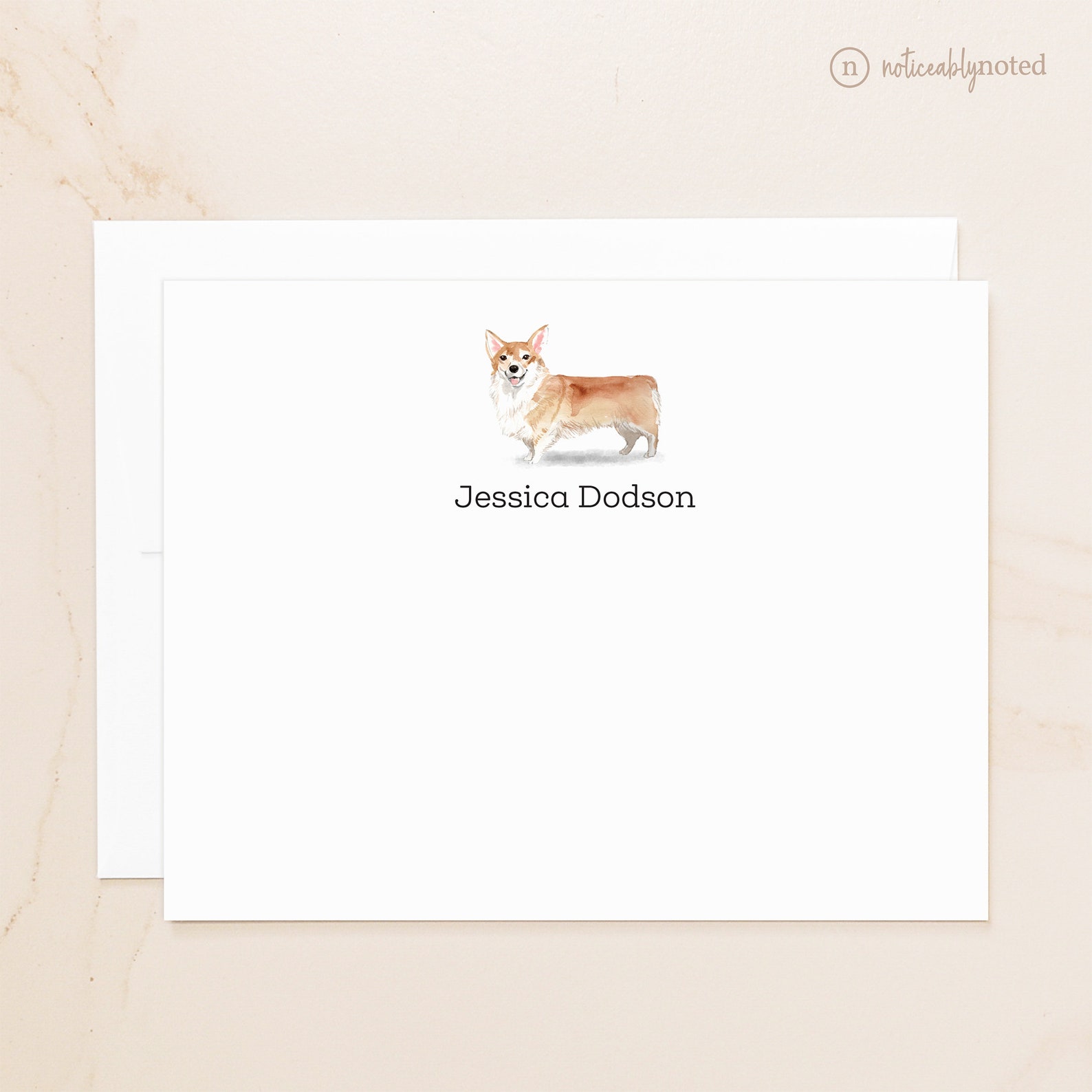 Corgi Personalized Flat Note Cards Stationery Gifts for - Etsy