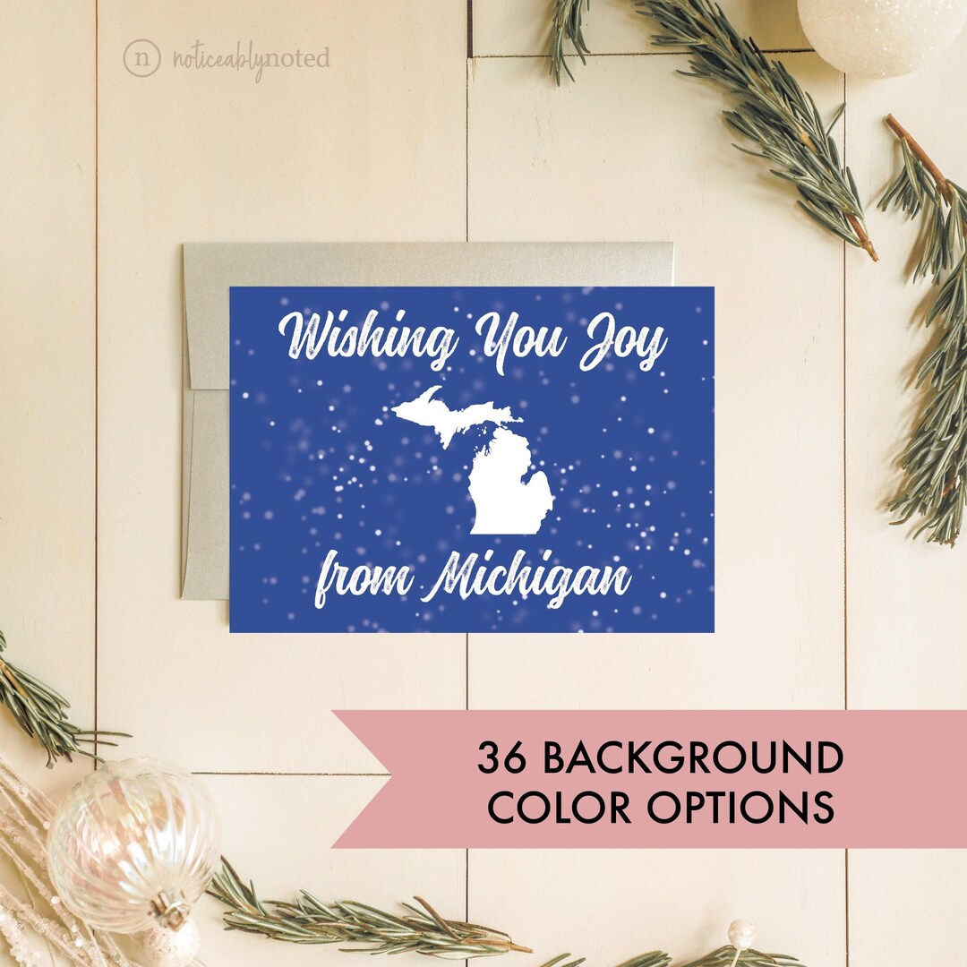 Michigan Christmas Cards, Michigan Holiday Cards, State Christmas Card ...