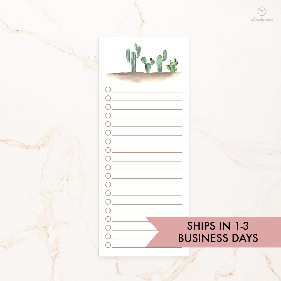Cactus Notepad - Cacti Market Notepad - Succulent Grocery Notepad ...