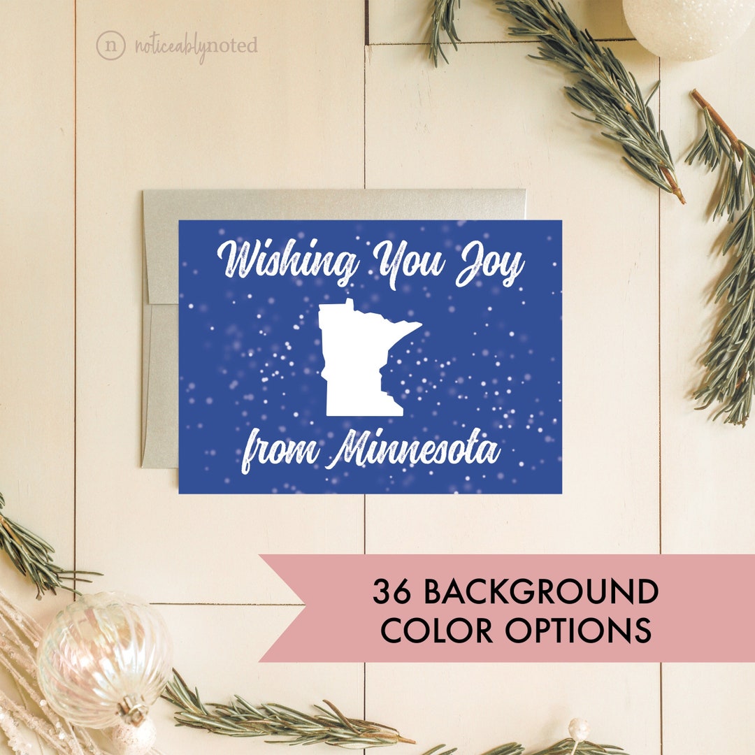 Minnesota Christmas Cards Minnesota Holiday Cards State - Etsy