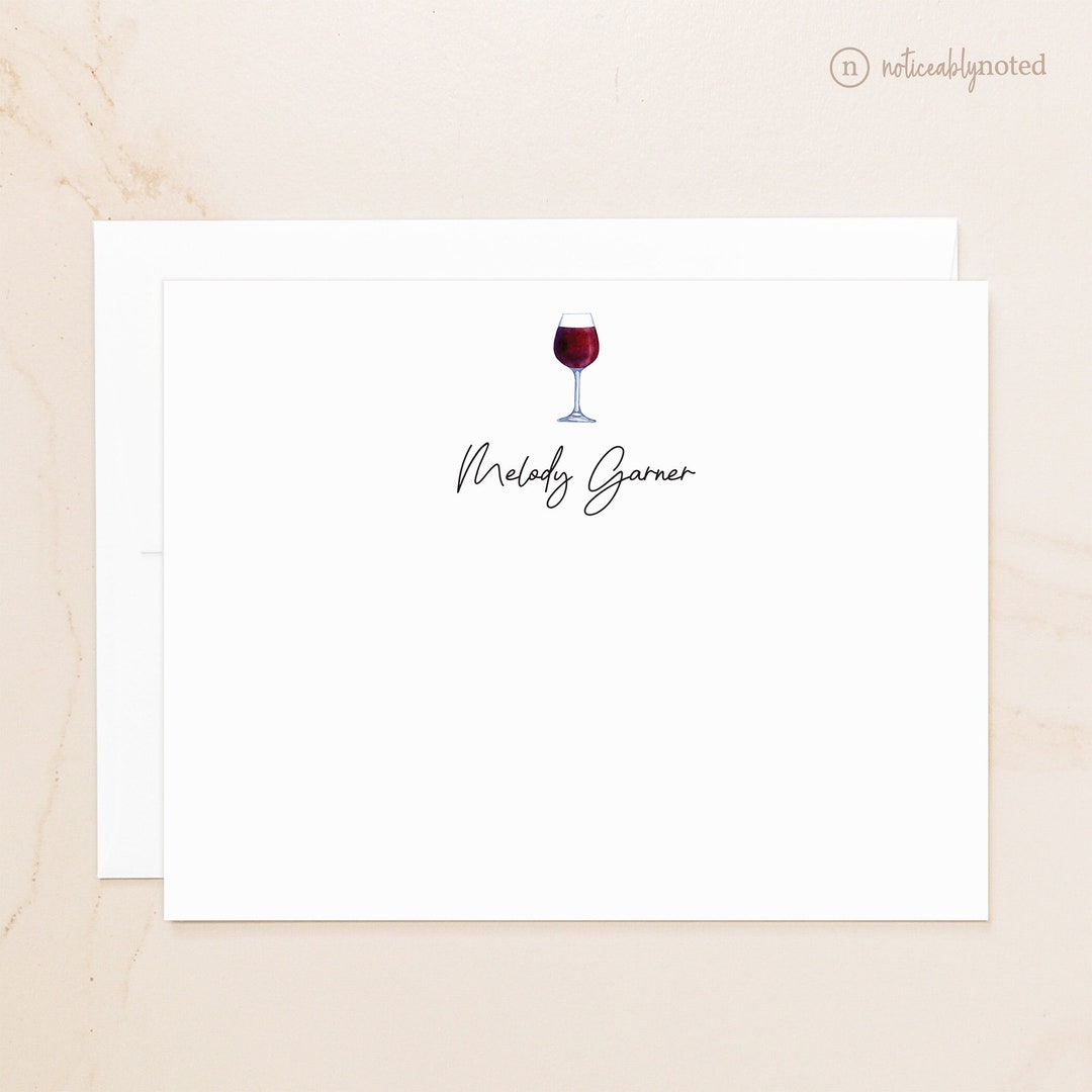 Wine Personalized Note Cards Wino Notecards Social Stationery Custom ...