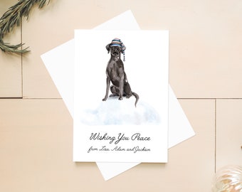Labrador Retriever Christmas Card With Yellow Lab - Etsy