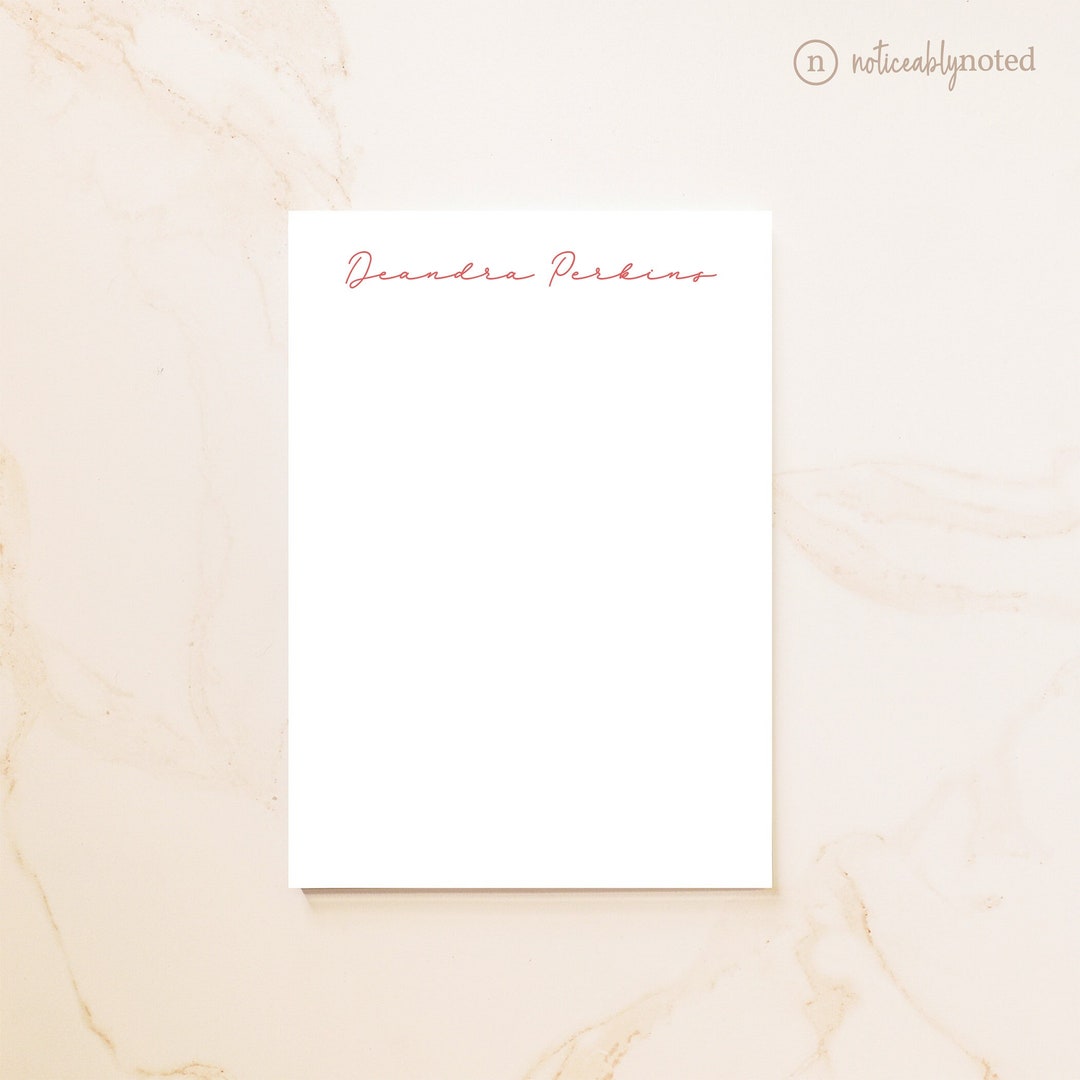 Personalized Script Notepad - Custom Notepads - Social Stationery