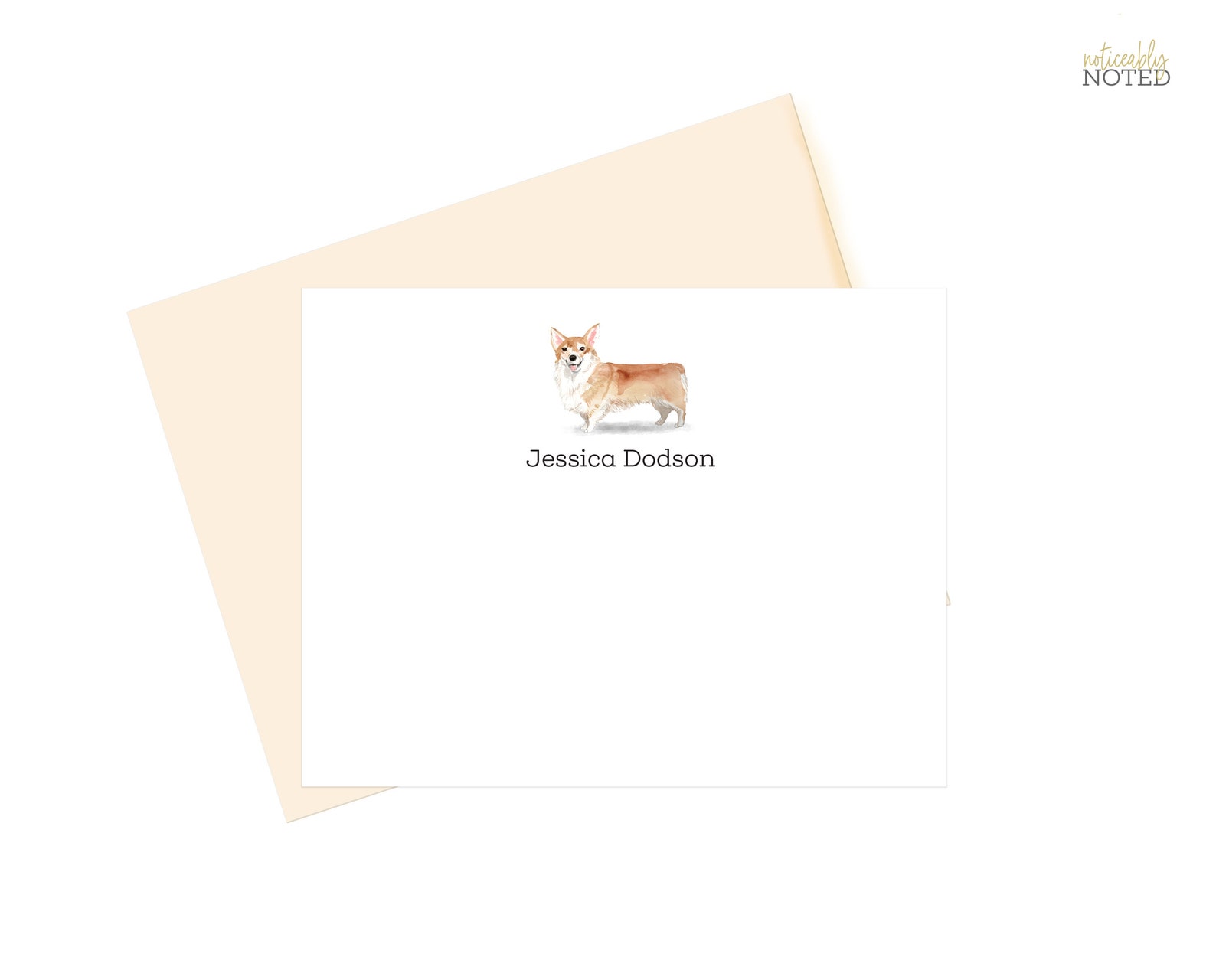 Corgi Personalized Flat Note Cards Stationery Gifts for | Etsy
