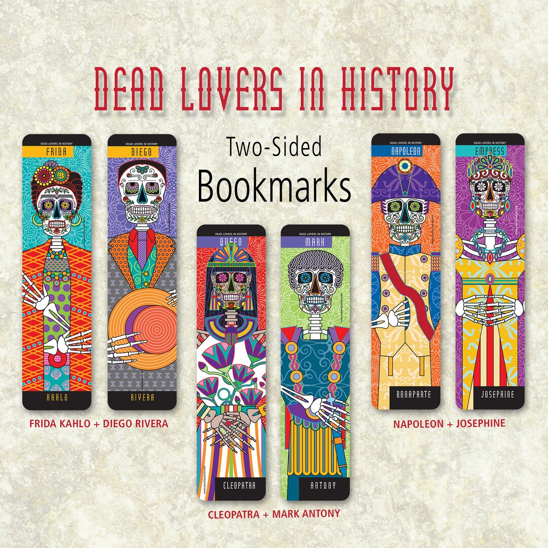 Dead Lovers in History Bookmarks, Frida Kahlo, Cleopatra, Napoleon, Set ...